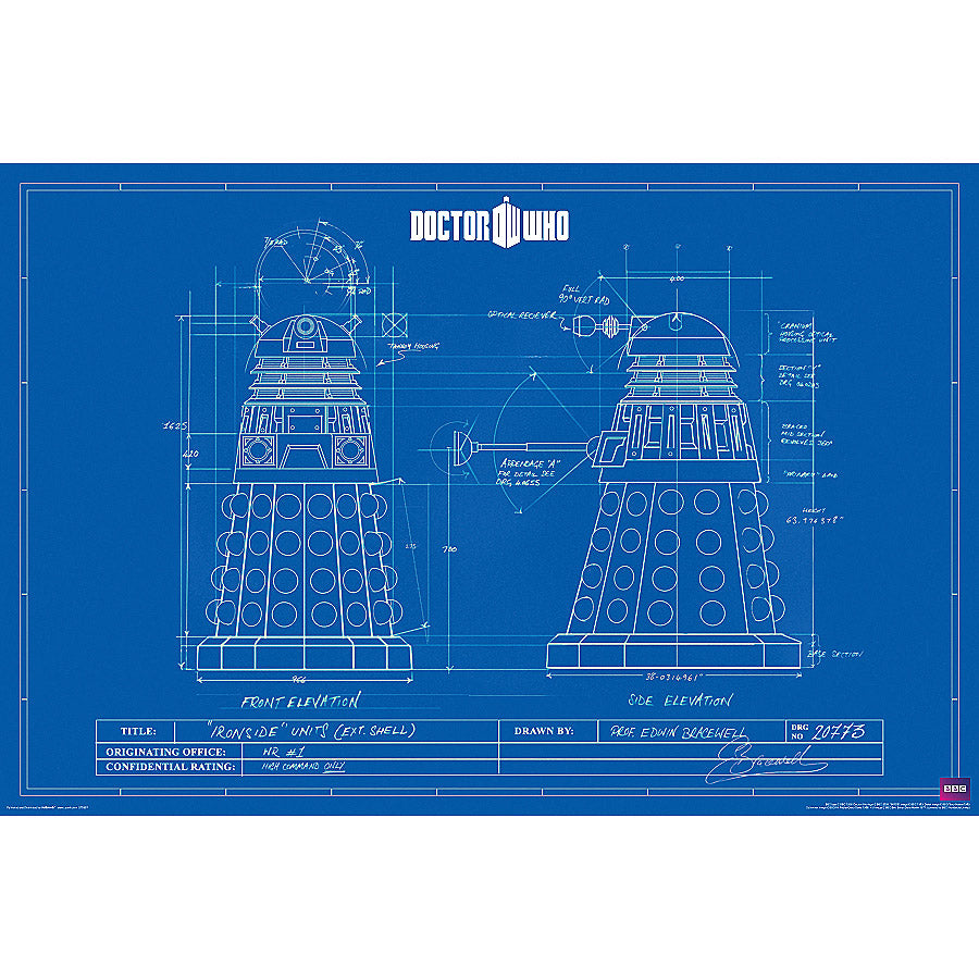 Doctor Who Poster Dalek Blue Print – Scifi Geek Store